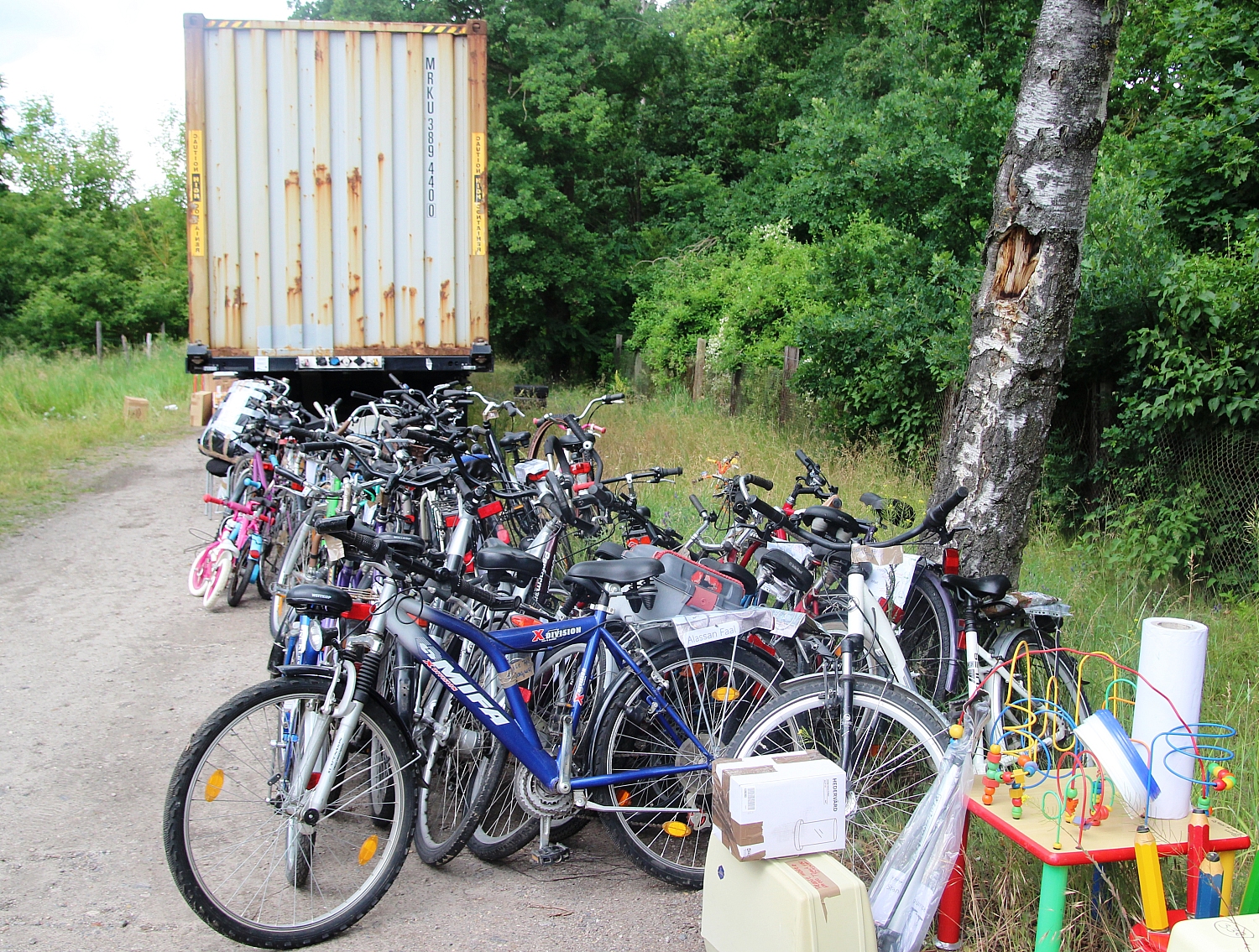 Nach vier Stunden harter Arbeit war der Container für Gambia vollgepackt