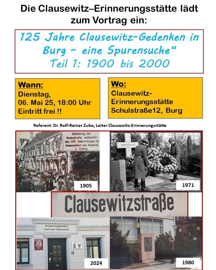 125 Jahre Clausewitz- Gedenken in Burg - eine Spurensuche
