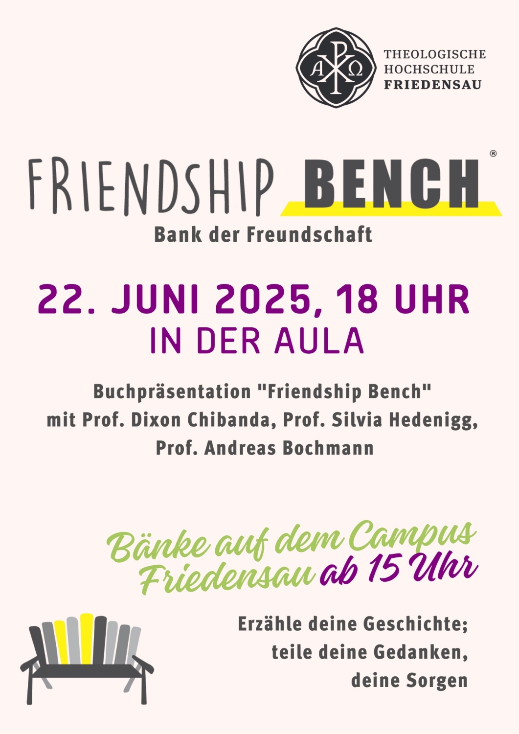 Friedensau: Buchpräsentation „Friendship Bench“ mit Prof. Dr. Dixon ...