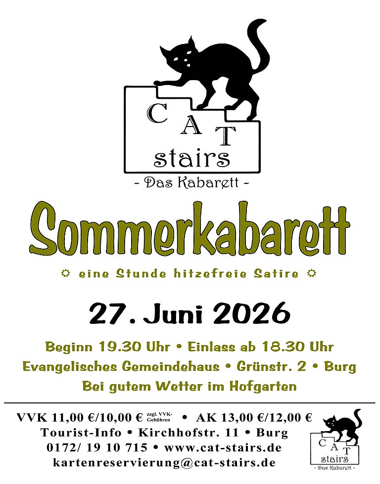 Sommer-Satire im Hofgarten: "CAT-stairs" bittet zum Open-Air-Kabarett ...